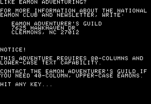 Adventure Program - Eamon Wiki